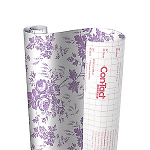 Con-Tact Brand Creative Covering, 18-Inches by 9-Feet, Toile Lavender Self-Adhesive Vinyl Drawer and Shelf Liner, x 9'