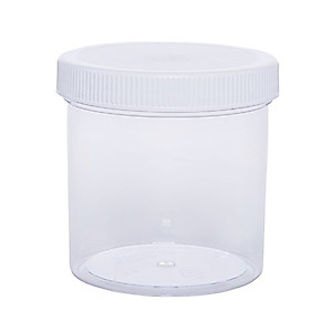 Clear Plastic Storage Jars 6oz (12 Pack) - Air Tight Container, and Refillable Organizer Container with White Lids, Perfect for Makeup, DIY Crafts, Gifts, Spices