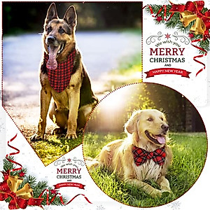 Christmas Dog Collars for Female Dogs,Dog Bow Tie Collar as Dog Gifts for Large and Medium Dog,Pet Gift Collar with Bow Tie & Soft Bandana,Adjustable Dog Bow Tie Collar,Girl Dog Collar for Large Dogs