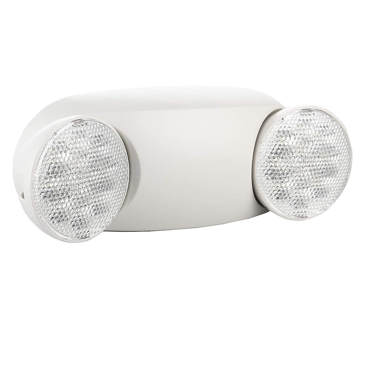 EXITLUX 1 Pack White LED Emergency Lights with Battery Backup, Two Head Adjustable Emergency Lighting Fixtures-Fireproof Materials-Emergency Lighting Fixture/Emergency Light Home.