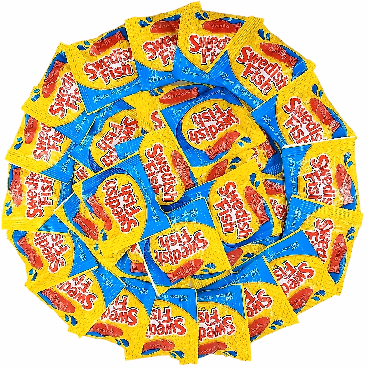 Swedish Fish Mini Packs Individually Wrapped Soft & Chewy Bulk, 70 packs, 2.1lb