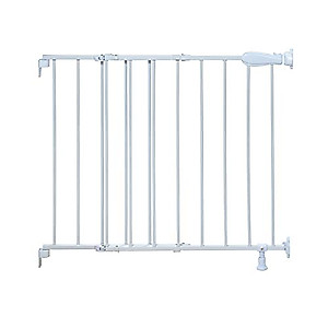 Summer Infant Top of Stairs Simple to Secure Metal Baby Gate, White Metal Finish – 30” Tall, Fits Openings up to 29” to 42” Wide, Baby and Pet Gate for Doorways and Stairways