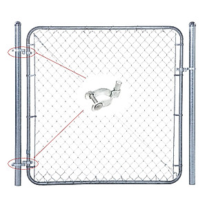 2 Pack Chain Link Fence Gate Post Hinge - Use for Outside Diameter Post/Pipe - Galvanized Chain Link Post Gate Hinge - Nut/Bolt Included (2-3/8 Inch)