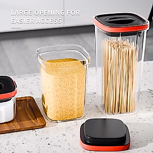 ShanSon 3Pcs Airtight Food Storage Containers BPA Free Plastic Food Containers with Lids for Kitchen Pantry Organization Canisters Cereal, Rice, Pasta, Flour and Sugar Containers,Black