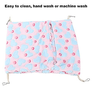 GLOGLOW Pet Hanging Hammock, Machine Washable Small Animal Hammock for Mice Hamsters Guinea Pigs Hedgehogs Squirrels for Running Relaxing Playing(L, Love Powder)