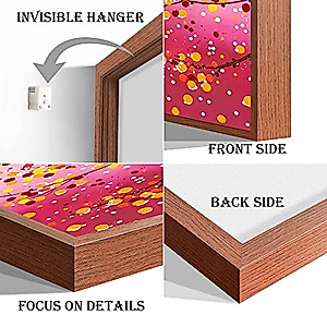 FULL HOUSE Canvas Wall Art 4 Seasons Colorful Trees Framed Canvas Prints Aesthetic Wall Paintings for Living Room Bedroom Office Home Decor, 4 Panels