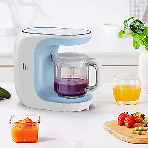 Baby Food Processor Maker Steamer and Blender, Multi-Functional Food Steamer Puree Grinder Machine, Auto Cooking & Shut-Off, Touch Control Panel, Defrost & Steaming Baby Food Mills