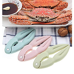 AKOAK 1 Count Creative Crab Crackers Sheller Home Convenient To Eat Crab Tools Walnut Nut Sheller Multifunctional Kitchen Seafood Tools (Pink)