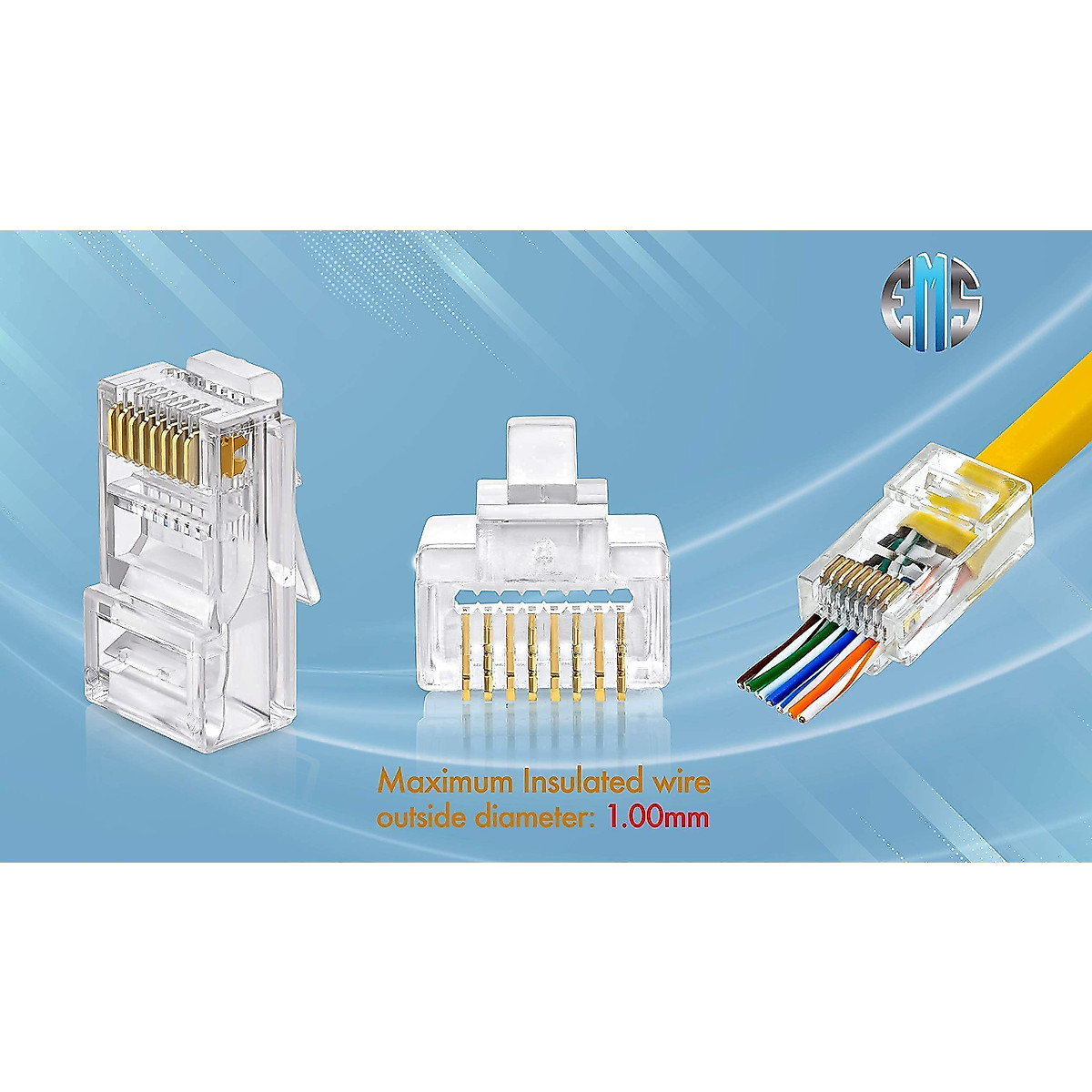 Bundle – 2 items: RJ45 Crimp Tool + 200 Pack of Cat5e Pass Through Connectors.