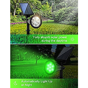 BOHON Solar Outdoor Lights Waterproof Solar Spot Lights Outdoor Spotlight 2-in-1 Wall Lights Auto On/Off Security Night Lights for Landscape Lighting Yard Patio Garden Deck Pathway 2 Pack (multicolor)