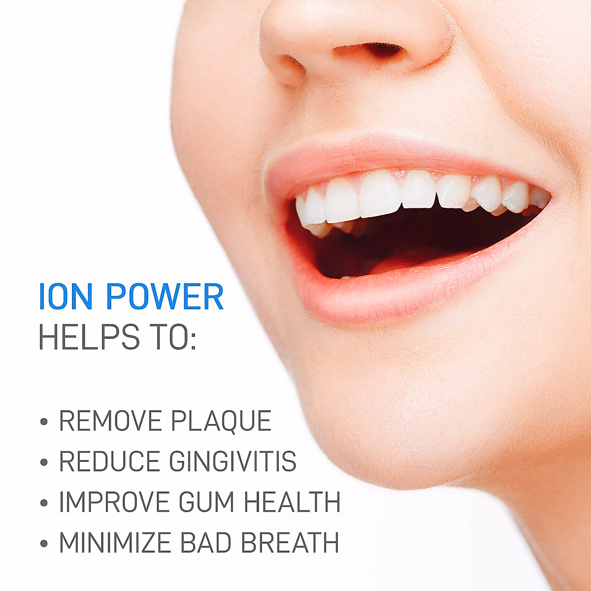 IONPA DP Pearl White Home Premium USB Rechargeable Ionic Power Electric Toothbrush, Brushing Timer, 4 Modes, 2 Soft Extended Filament Brush Heads Made in Japan, by IONIC KISS YOU, hyG, DP-111PW