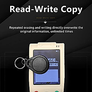 JOJOCY 50 PCS ID 125KHz RFID Writable Rewritable T5577 Key Fob Tag for RFID Writer (Black)