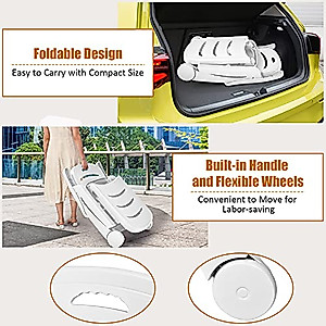 Tangkula Outdoor Chaise Lounge Chair, Adjustable 5-Posistion Recliner Chair with Built-in Wheels, Weather-Resistance Folding Lounge for Patio, Backyard, Poolside and Beach (1, White)