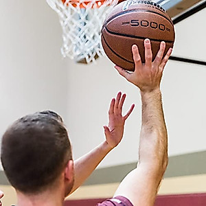Franklin Sports 5000 Men's + Women's Indoor Basketballs - Official Size 29.5" Inch + 28.5" Inch Men's + Women's Basketball with Air Pump - Composite Indoor Basketballs - Regulation Size BasMketballs