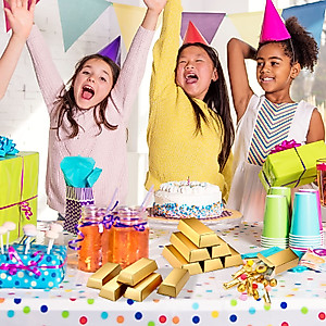 40 Pieces Gold Bars Fake Gold Bar Gift Box Golden Favor Boxes Foil Treasure Boxes Paper Golden Brick Casino Pirate Theme Party Supplies for Candy, Treats, Toys, Crafts Decoration, 5.5 x 3.2 Inches