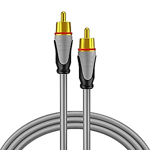 TNP Digital Audio RCA Composite Video Coaxial Cable (35 Feet) Gold Plated Dual Shielded RCA to RCA Male Connectors AV Wire Cord Plug for S/PDIF Home Theater, HDTV & Hi-Fi Systems (Black)