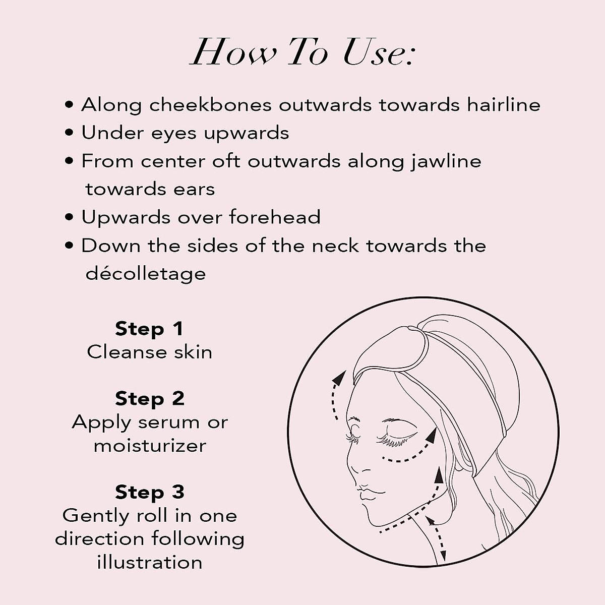 Kitsch Face Massager Rose Quartz Face Roller for Skin Care, Facial Roller & Jade Roller for Face Aging Wrinkles and Lifting, Eye Roller for Puffy Eyes, Rose Quartz Roller for Face Neck Fine Lines 1 Pc