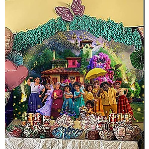 5x3ft Magic Movie Birthday Party Backdrop Supplies for Girls Madrigal Family Background Banner for Cake Table