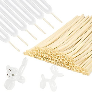 RUBFAC Clear 260 Balloons, 100pcs Transparent Long Balloons Twisting Balloons for Party Balloons Garland Animals Modeling, Birthday, Wedding, Party Decorations