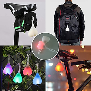 YUERWOVER Bike Balls Tail Light Silicone Cycling Creative Night Essential Reflectors Waterproof LED Warning Rear Light Heart Shaped Bicycle Seat Back Egg Lamp for Truck(Red)