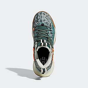 adidas Unisex Harden Stepback 3 Basketball Shoe, Green Oxide/Beam Orange/Off White, 9 US Men