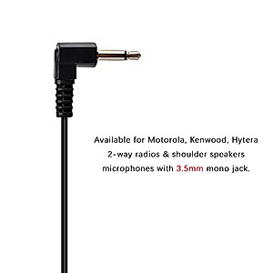 TWAYRDIO 3.5mm Listen Receive Only Radio Earpiece for Two Way Radios, D-Shape Walkie Talkie Headset Compatible with Motorola Hytera Kenwood Radio Speaker Mics Jacks