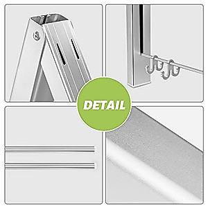 LIVEHITOP Wall Mounted Clothes Rack 2 Pcs, Folding Coat Hanger Dryer Hanging Rail Rod Wardrobe Hooks for Bathroom Balcony RV Indoor Outdoor