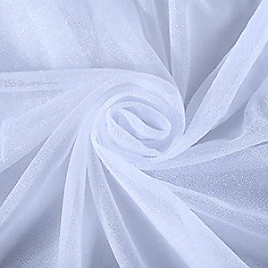 PARTISKY Wedding Arch Draping Fabric,2 Panel 28" x 19Ft White Wedding Arch Drapes Sheer Backdrop Curtain for Wedding Ceremony Party Ceiling Decor