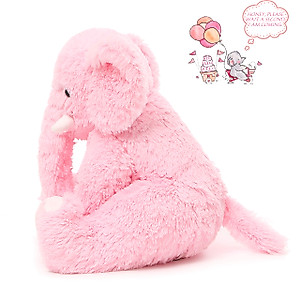 Toys Studio 19.6 Inch Stuffed Elephant Animal Soft Giant Elephant Plush Gift for Girls, Boys (Pink)