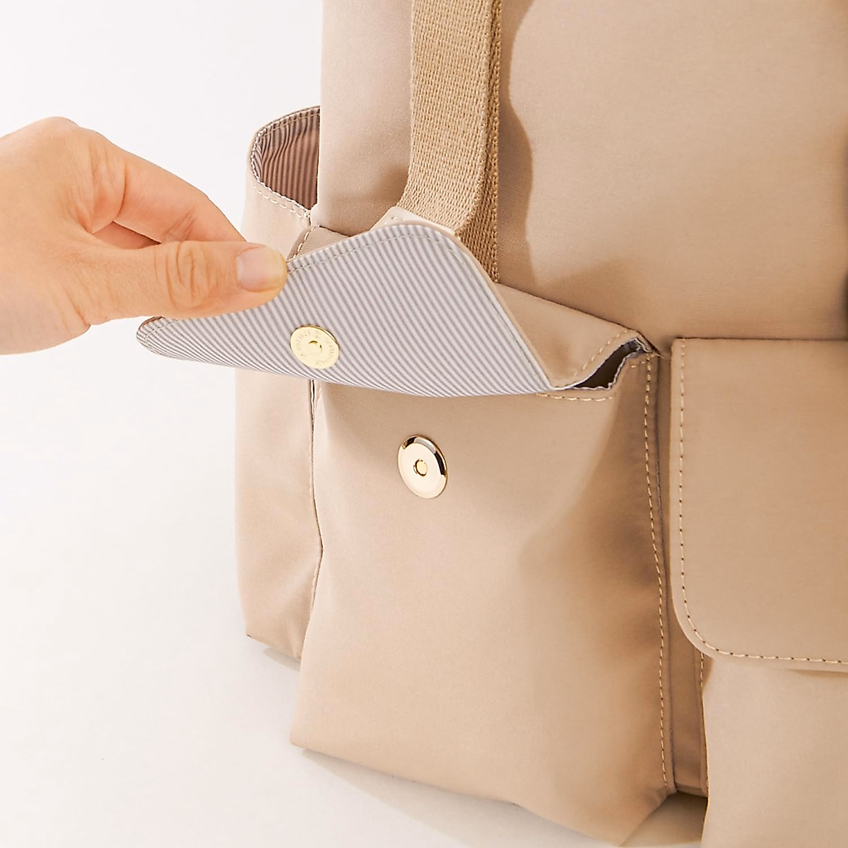 SUNVENO Diaper Bag Backpack, Large Capacity Nappy Changing Bag Featuring Bottle Pockets, Changing Pad, Stroller Clips and Comfortable Backpack Straps, Brown