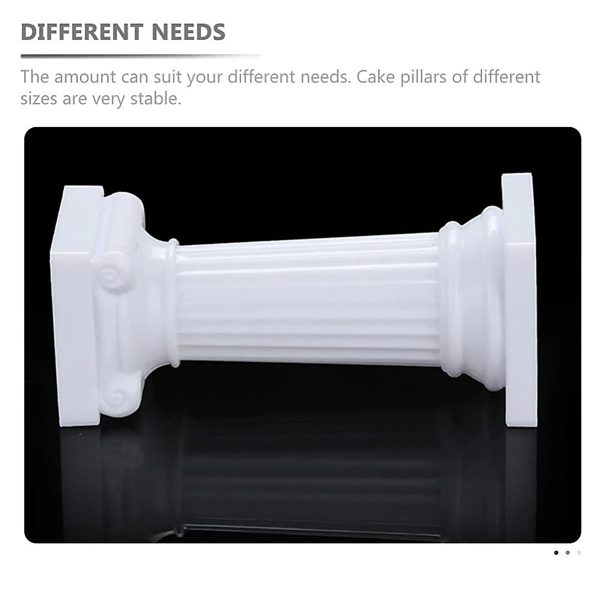 HEMOTON Roman Column Cake Tiered Stands: 4Pcs Plastic Cake Pillars Mold Fondant Holder Multi- Layered Cake Roman Column Support Stand for Wedding Birthday Party Decoration 17cm