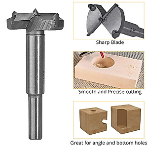 AMTOVL Forstner Drill Bit Set 16 Pcs Carbide Forstner Bits 15-35mm Woodworking Hole Saw Hinge Drill Bit High Speed Steel Drill Bits for Wood Plastic Plywood