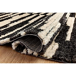 Chris Loves Julia x Loloi Alice Collection ALI-03 Cream / Charcoal 18" x 18" Sample Rug