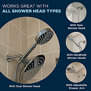 HammerHead Showers® ALL METAL 7 Inch Shower Arm and Flange with Set Screw, Chrome | Wall Elbow Pipe and Cover Plate | Universal Replacement Part for Showerheads