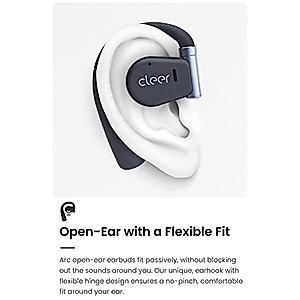 Cleer Audio ARC Open-Ear True Wireless Headphones with Touch Controls, Long-Lasting Battery Life, Touch Control, and Powerful Audio for Music, Podcasts, and More (Blue)