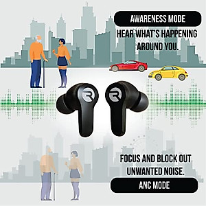 Raycon Work Earbuds Bluetooth Wireless Earphones with Microphone- Stereo Sound in-Ear Bluetooth Headset True Wireless Earbuds with 32 Hours of Battery Life (Carbon Black)