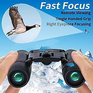 PISEZ 30X60 Compact Binoculars for Adults and Kids，Lightweight Foldable Easy Focus Small Binoculars for Bird Watching Hunting Concert Traveling Theater Opera Sightseeing