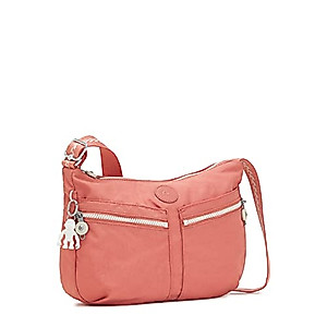 Kipling Women’s Izellah Crossbody, Super Light Everyday Purse, Nylon Shoulder Bag, Vintage Pink