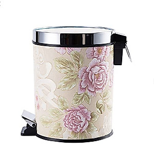 zongshengshop Indoor Trash can 2.64Gallon Trash Can Kitchen Foot Pedal Trash Cans with Lid European-Style Living Room Bathroom Bedroom Waste Bin Large Wastebasket Trash Can