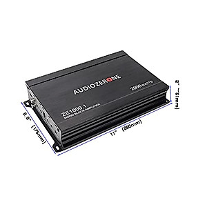 Car Audio Amplifier ZE1000.1 2000W Monoblock Class D MOSFET Subwoofer Audio, 1-4 Ohm Stable, Low Pass Crossover, Mosfet Power Supply, Stereo