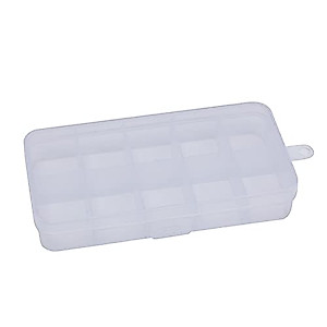 Ymemok 10 Grid Transparent Jewelry Box Organizer Storage Container,Ornament Fish Hook Screw Parts Storage Box