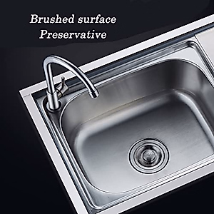 Free Standing Stainless-Steel Single Bowl, Commercial Restaurant Kitchen Sink Set w/ Faucet & Drainboard, Prep & Utility Washing Hand Basin w/ Workbench & Storage Shelves Indoor Outdoor ( Color : A )