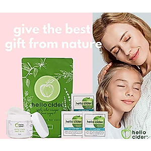 Apple Cider Vinegar Acne Face Toner Pads - Organic Tea Tree, Witch Hazel, Rose, Lavender. Cleanse, Tone, Hydrate, Calm & Sooth. 60 pads. USA by Hello Cider