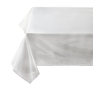 Benson Mills Heavy Duty Clear Plastic Tablecloth Protector, 100% Waterproof Table Cloth, Oil Spill Proof, Table Cover for Dining Tables, Parties and Holidays (60" x 84" Rectangular)