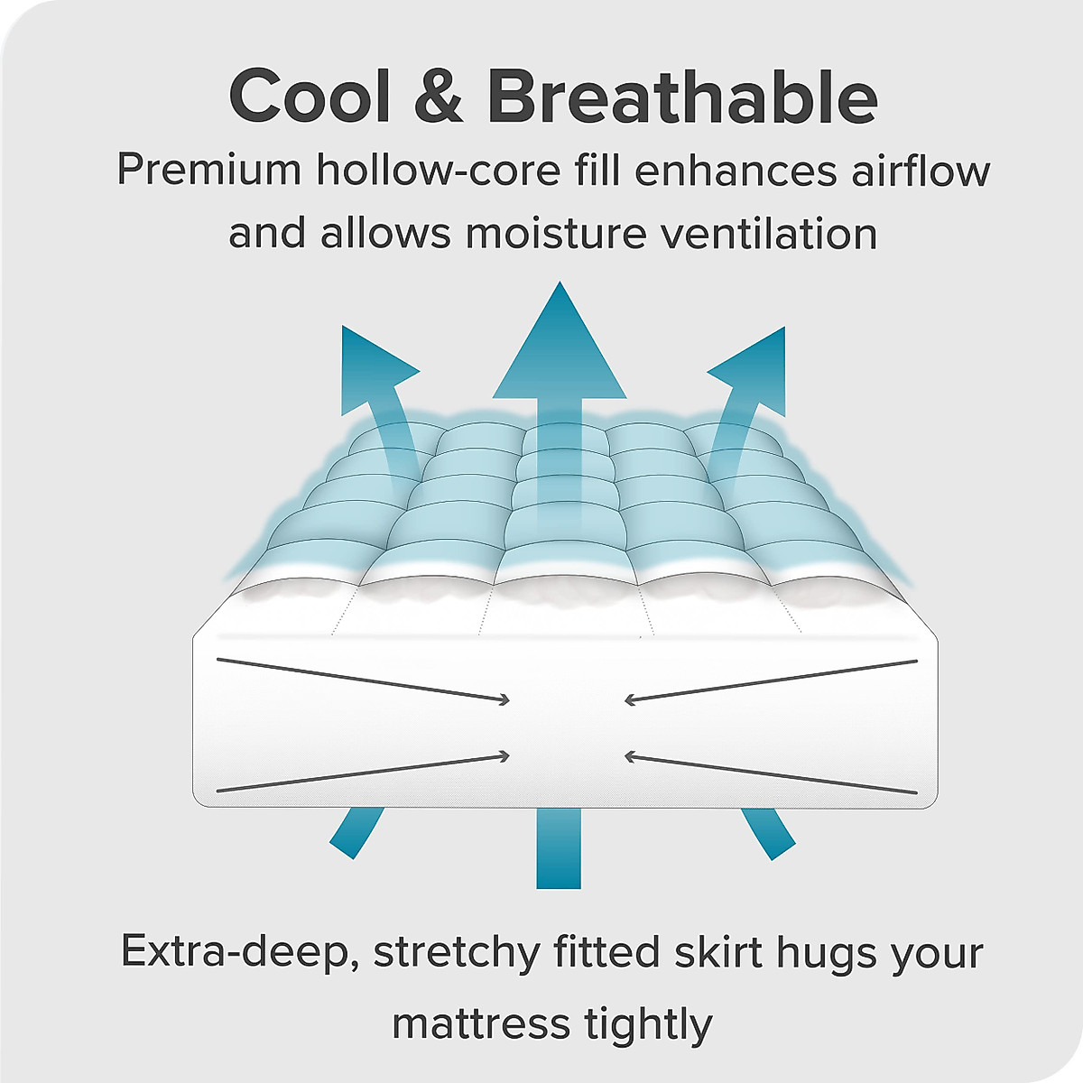 Bare Home Twin XL Mattress Pad - Pillow Top Reversible - Soft Mattress Topper - Cooling Breathable - 8" to 24" Deep Pocket - Fitted Mattress Cover - Plush Noiseless Mattress Protector (Twin XL)