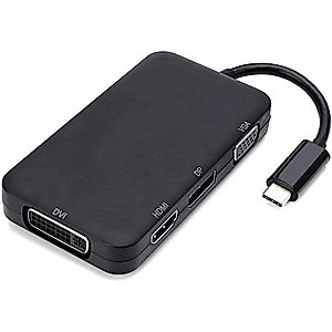 4 in 1 USB Type C Hub To HDMI DVI VGA DP Adapter