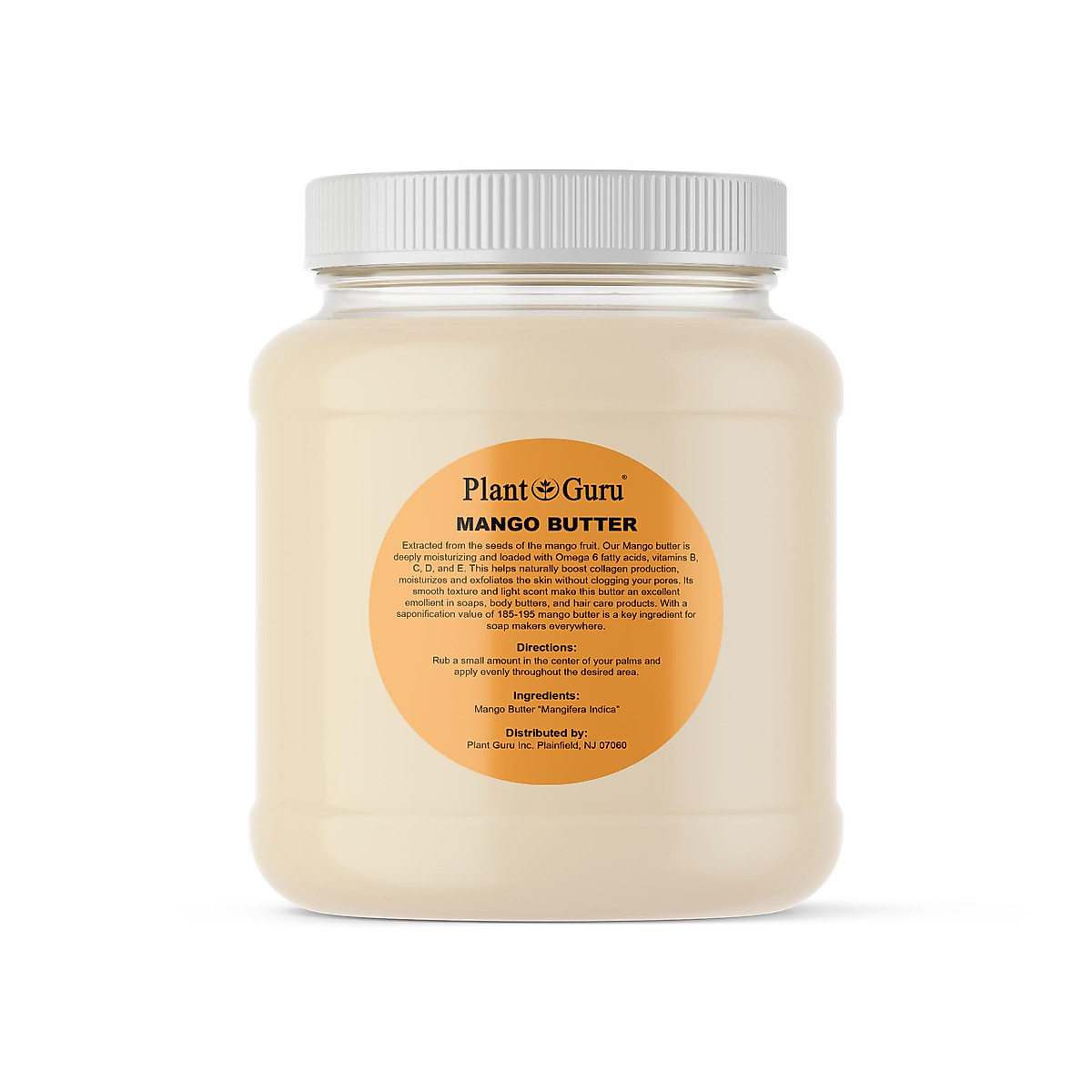 Raw Mango Butter 3 lbs. Bulk Jar - 100% Pure Natural Unrefined - Great for Skin, and Hair Growth. DIY Soap Making, Body Butters, Lotions and Creams.