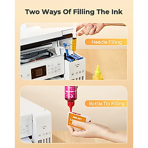 Hiipoo Sublimation Ink with Heat Tape Refill for ET2400 XP4105 XP4100 ET2720 ET2760 ET2750 ET4800 ET-2800 ET-2803 ET-2850 Inkjet Printers Heat Press Transfer on Mugs T-Shirts