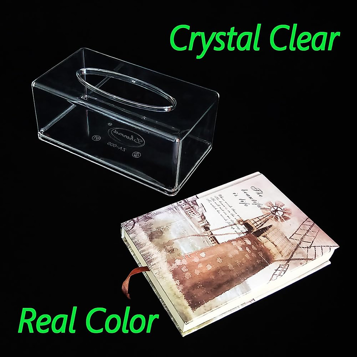 Square Clear Acrylic Tissue Box, Box Covers Rectangular, Bathroom Facial Napkin Box Holders, Table Clear Dryer Sheet Dispenser for Bathroom, Kitchen and Cars