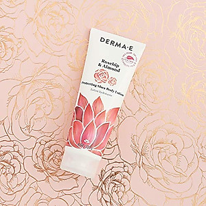 DERMA-E Rosehip and Almond Anti-Aging Shea Body Lotion – Vegan Collagen, Retinol and Vitamin E Moisturizer for Dry Skin – Gently Scented Cruelty Free Moisturizing Cream, 8 oz